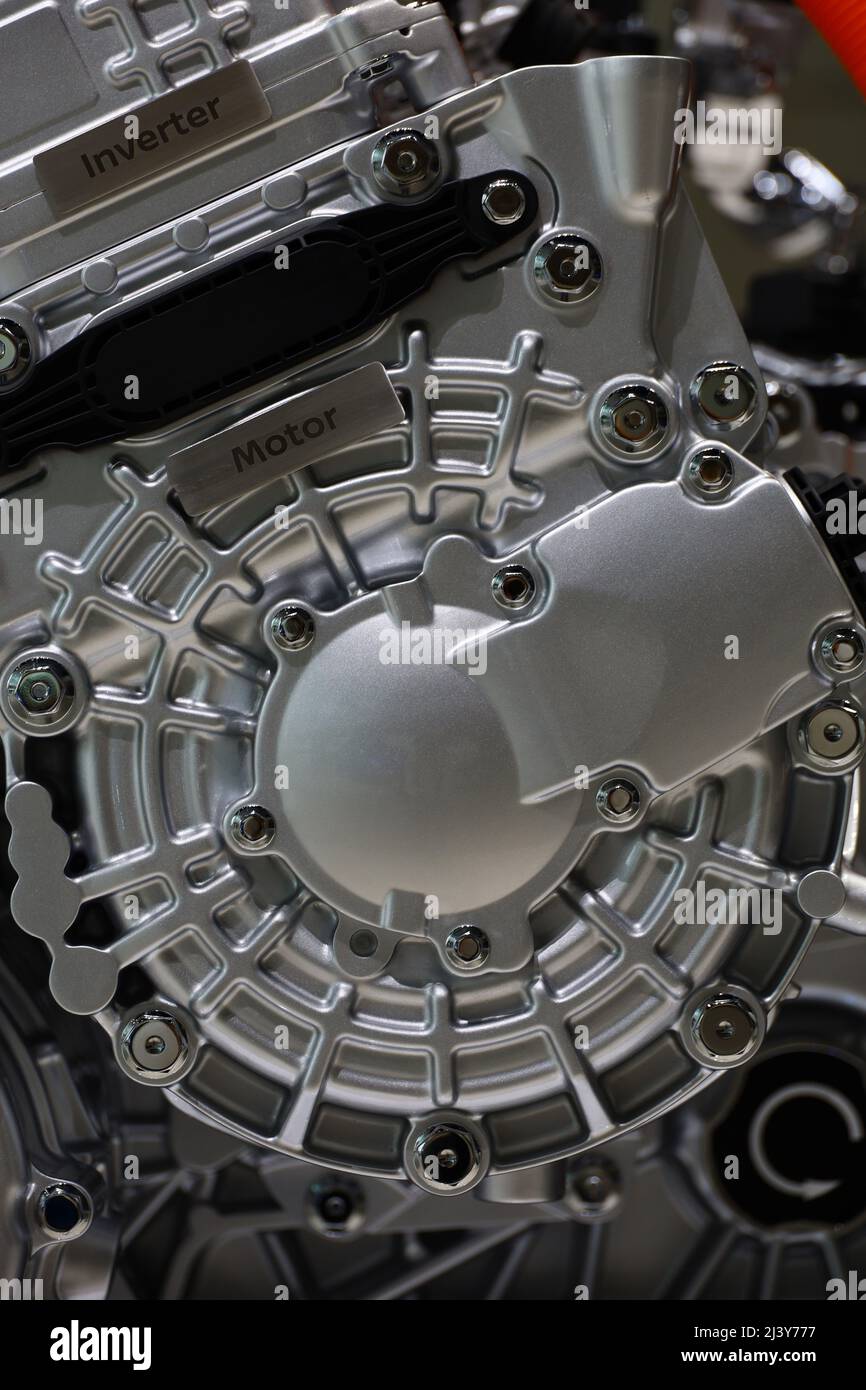 Close up photo of the appearance of the motor part of an electric ...