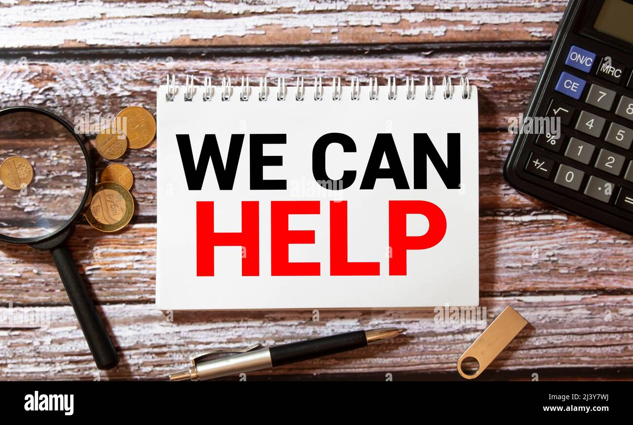 Can help sign sticker hi-res stock photography and images - Alamy