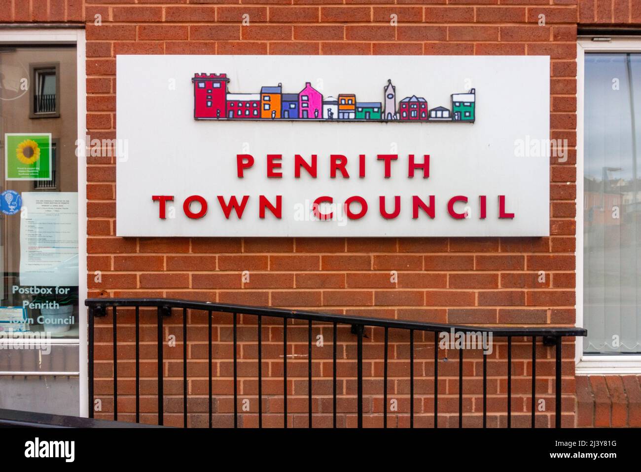 A sign on the wall indicates the premises of Penrith Town Council Stock ...