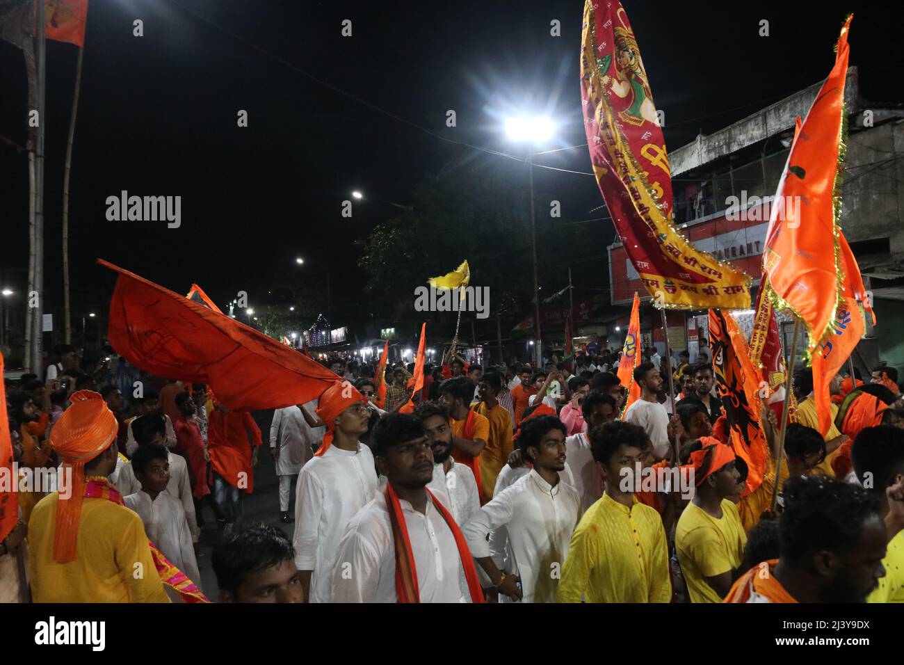 Kolkata, India. 10th Apr, 2022. Indian devotees take part in a religious procession to mark the ...