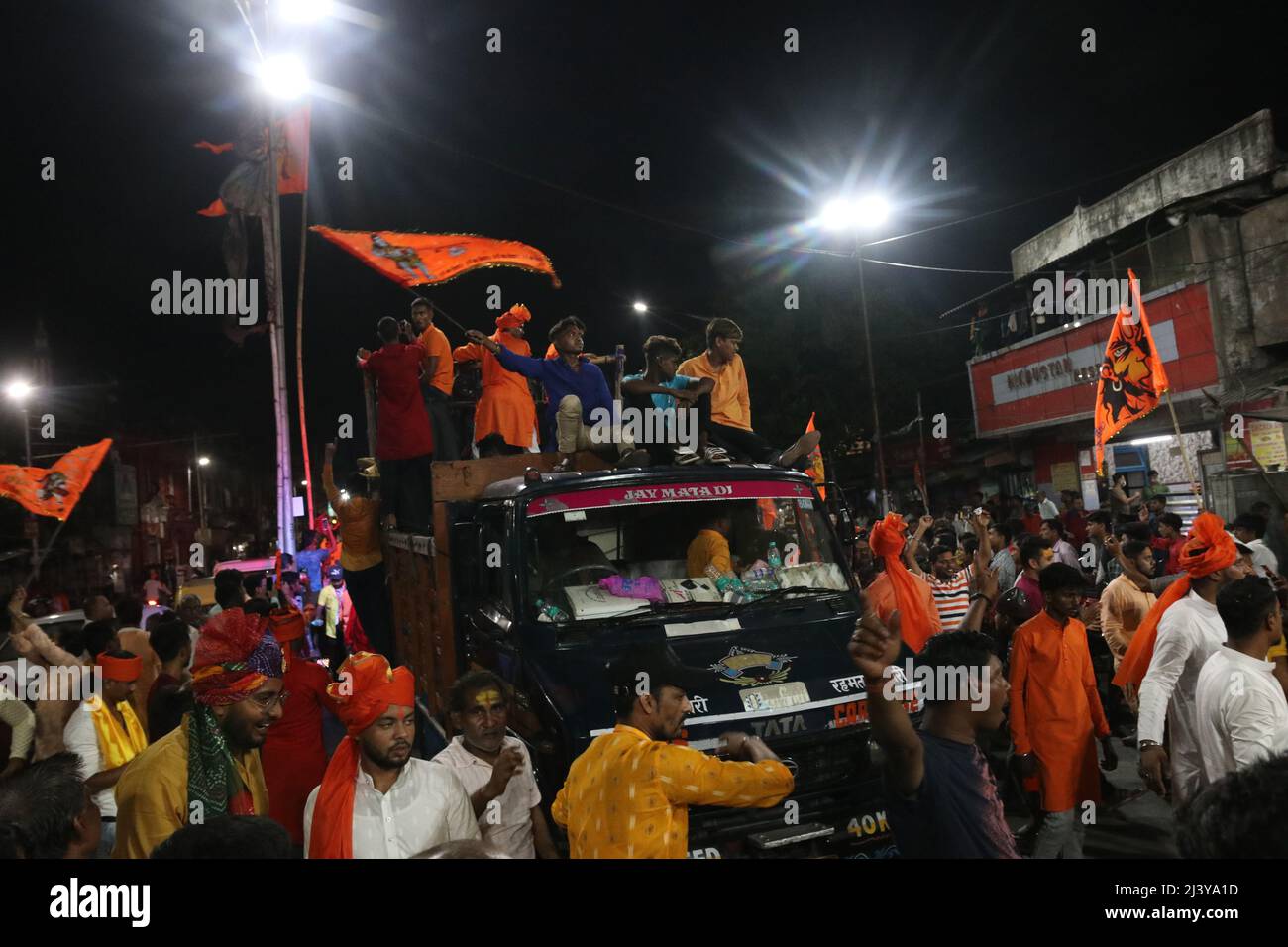 Kolkata, India. 10th Apr, 2022. Indian devotees take part in a religious procession to mark the ...