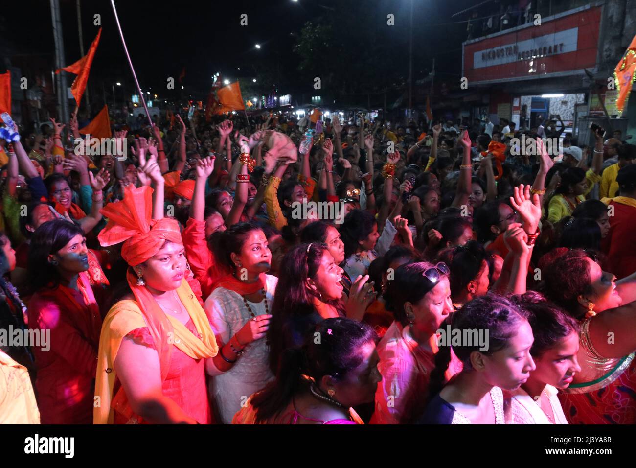 Kolkata, India. 10th Apr, 2022. Indian devotees take part in a religious procession to mark the ...