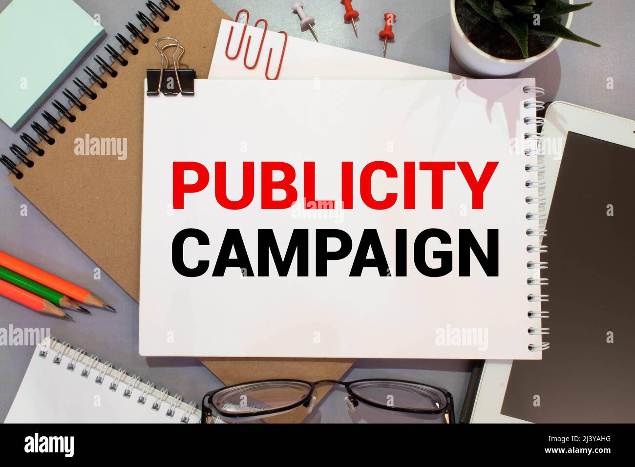 Publicity Campaign. The meeting at the white office table Stock Photo ...