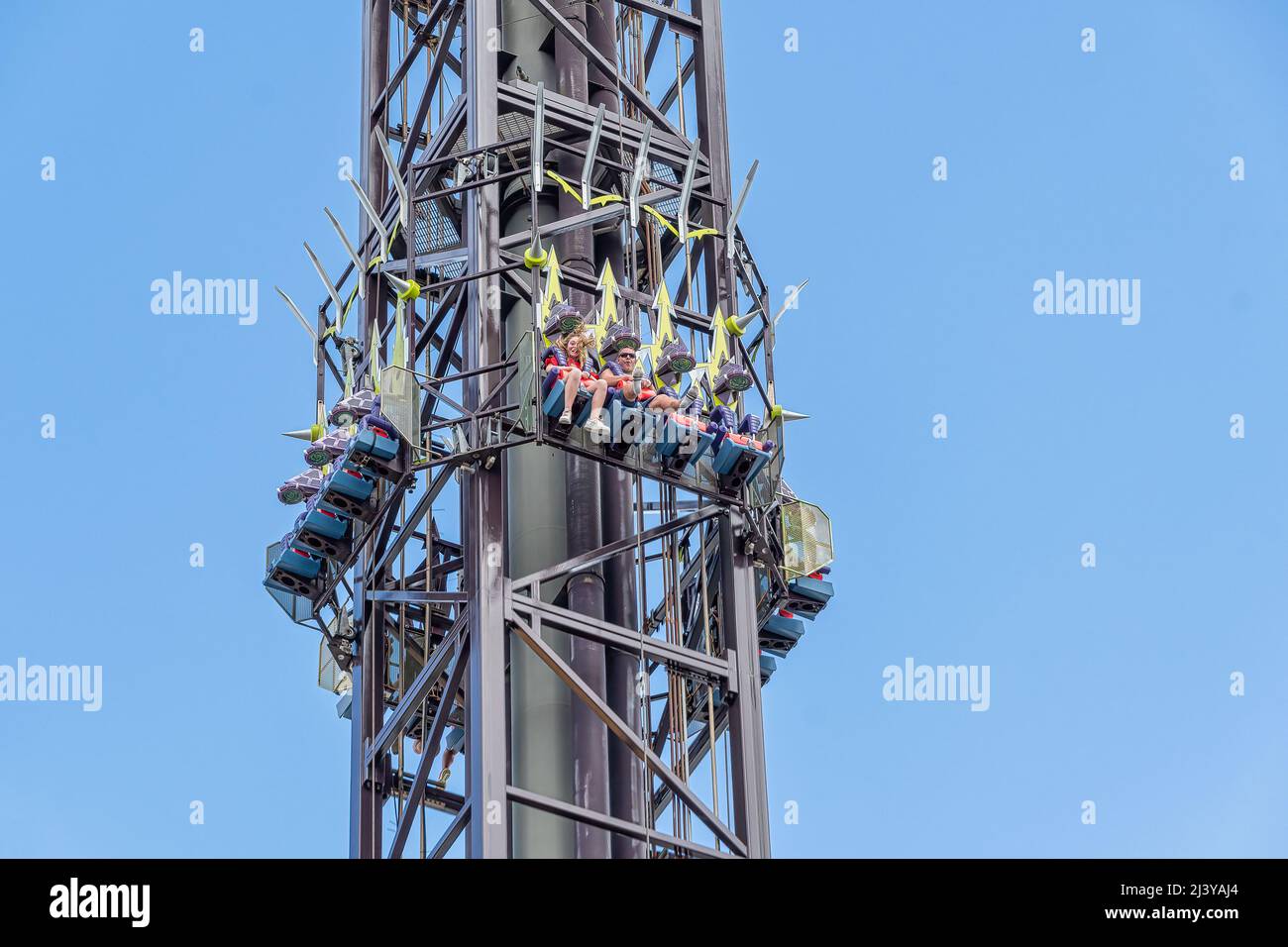 ORLANDO, USA - MARCH 07 2022: Dr Dooms Free Fall ride at Islands of ...