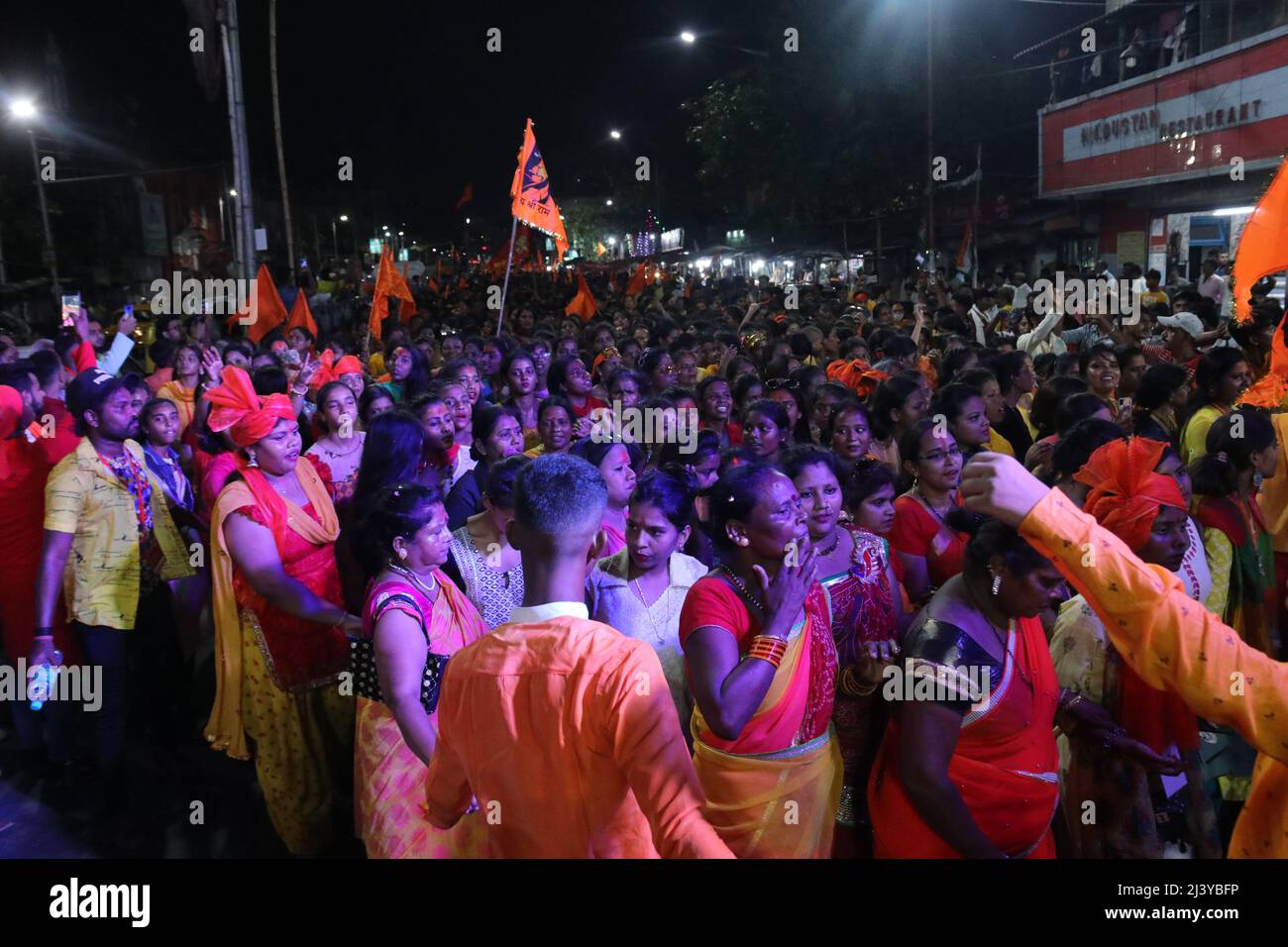 Kolkata, India. 10th Apr, 2022. Indian devotees take part in a religious procession to mark the ...