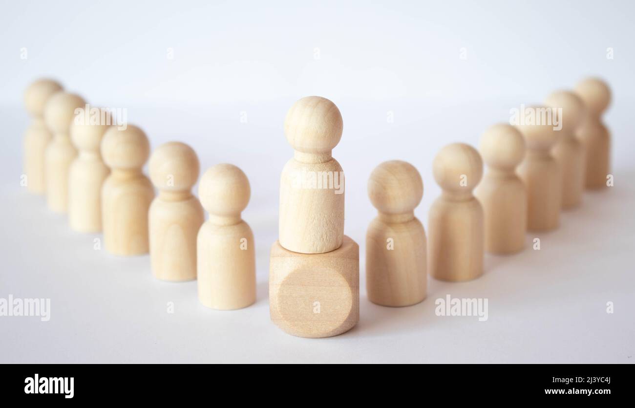 Successful team leader, Businessman hand choose people standing out ...