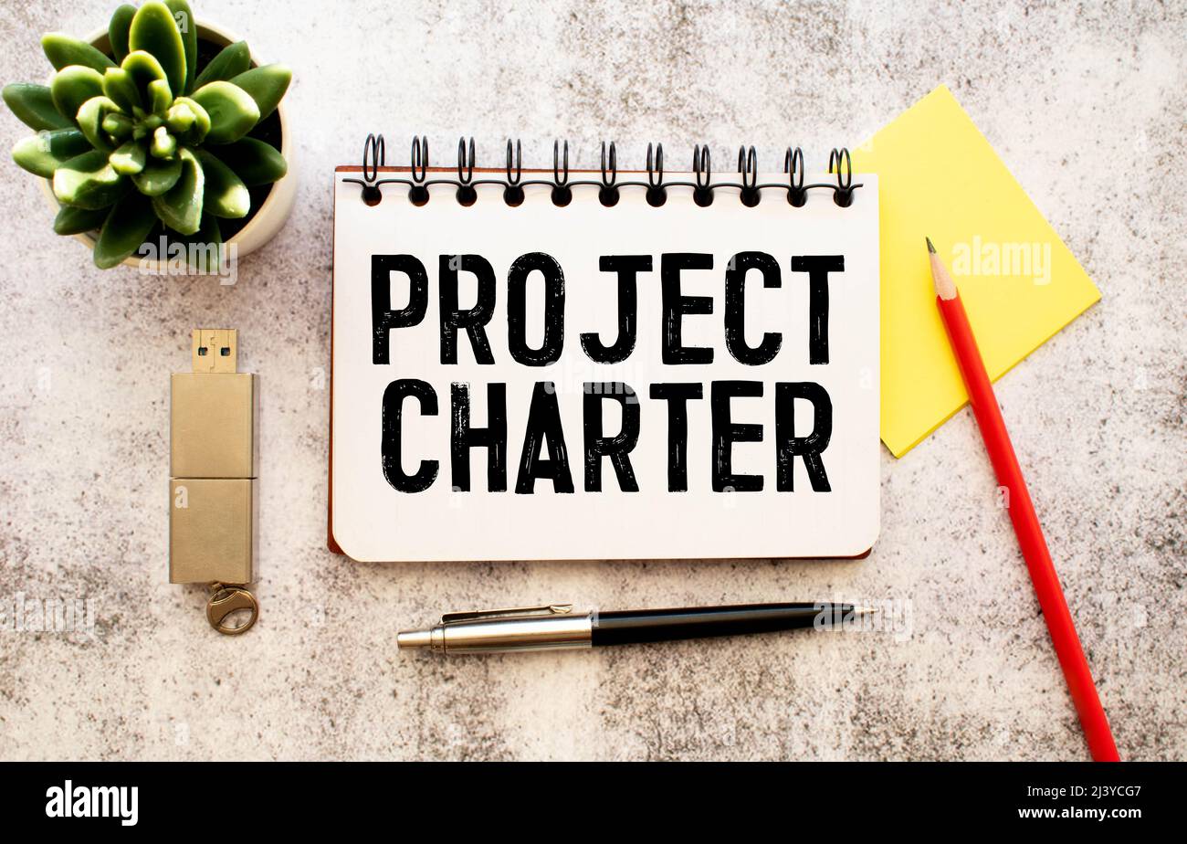 Project Charter text on blackboard, business concept background Stock ...