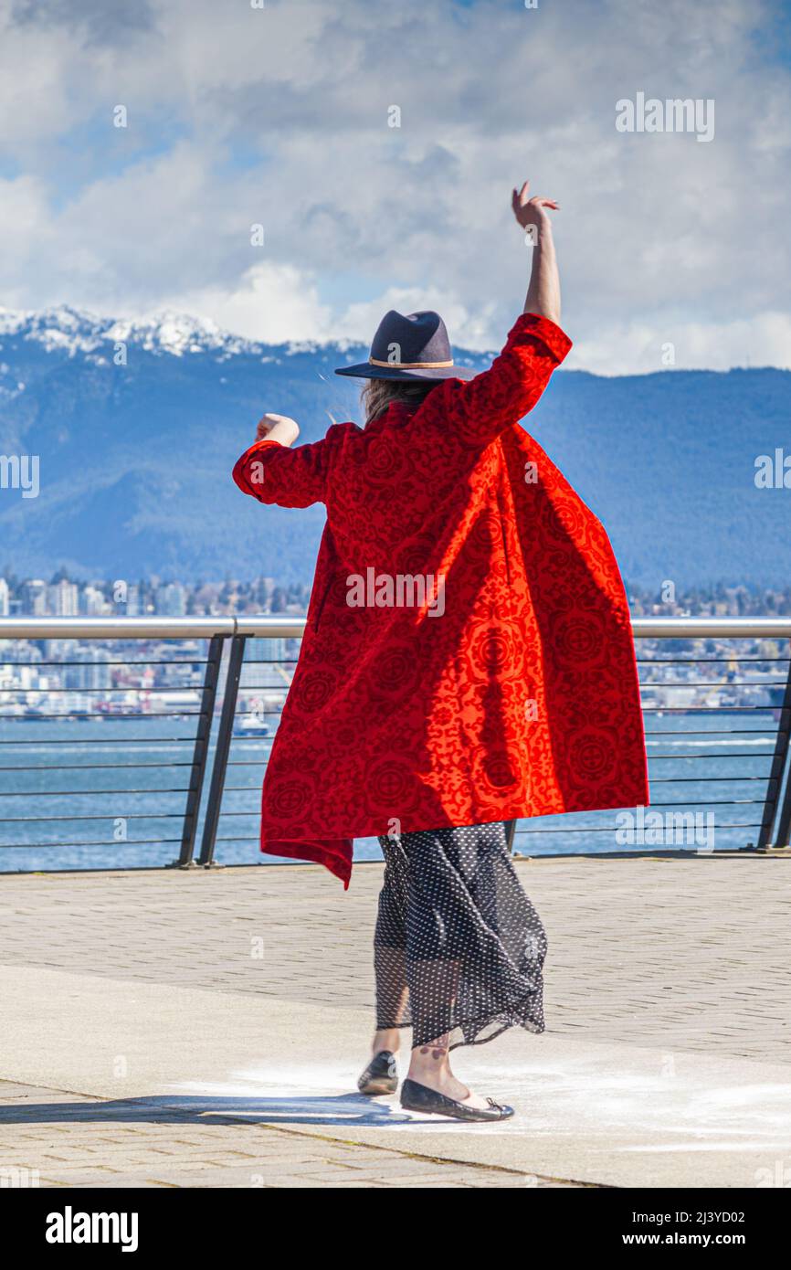 Dancing woman with cape hi-res stock photography and images - Alamy