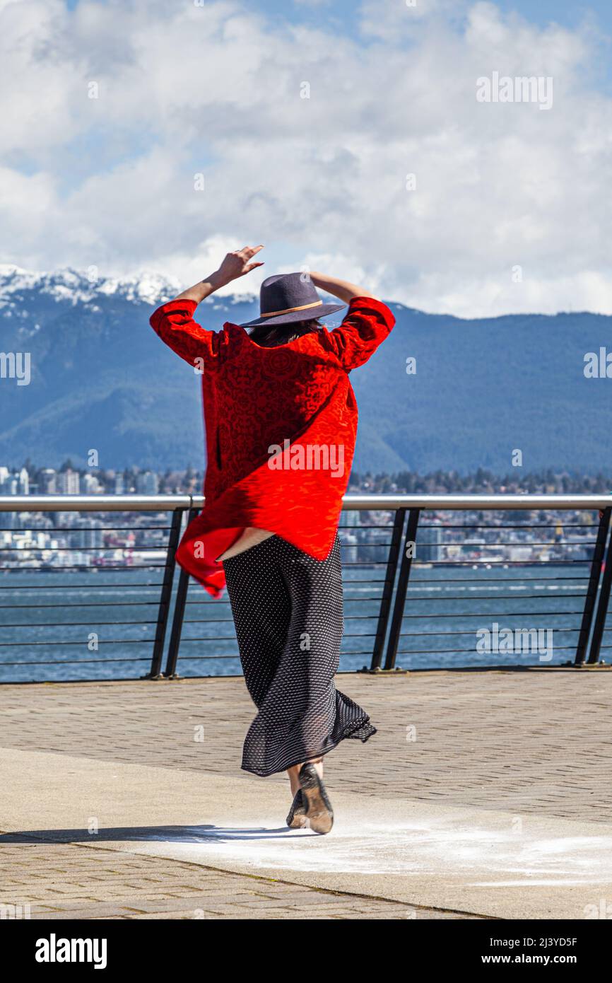 Dancing woman with cape hi-res stock photography and images - Alamy