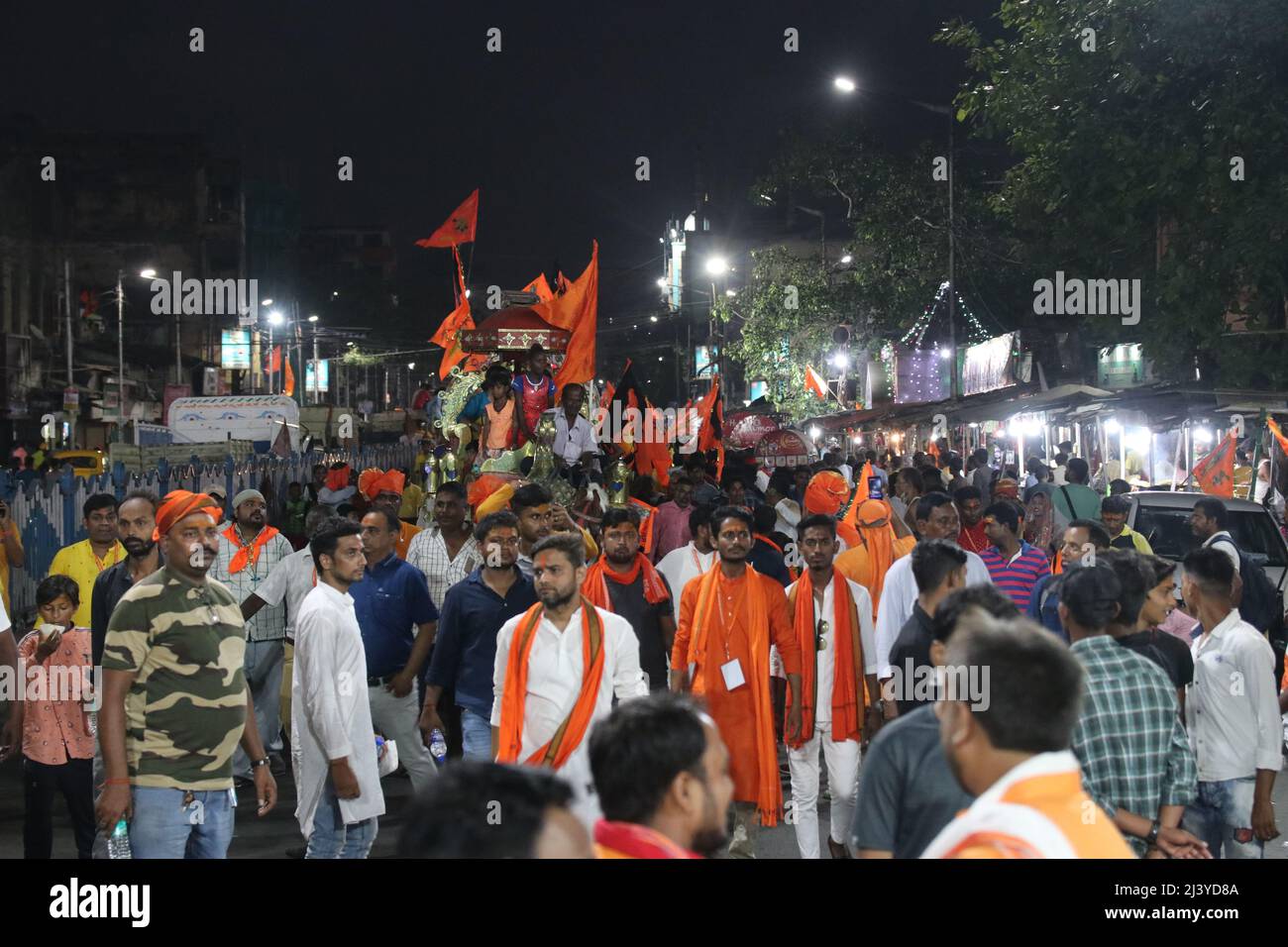Kolkata, India. 10th Apr, 2022. Indian devotees take part in a religious procession to mark the ...