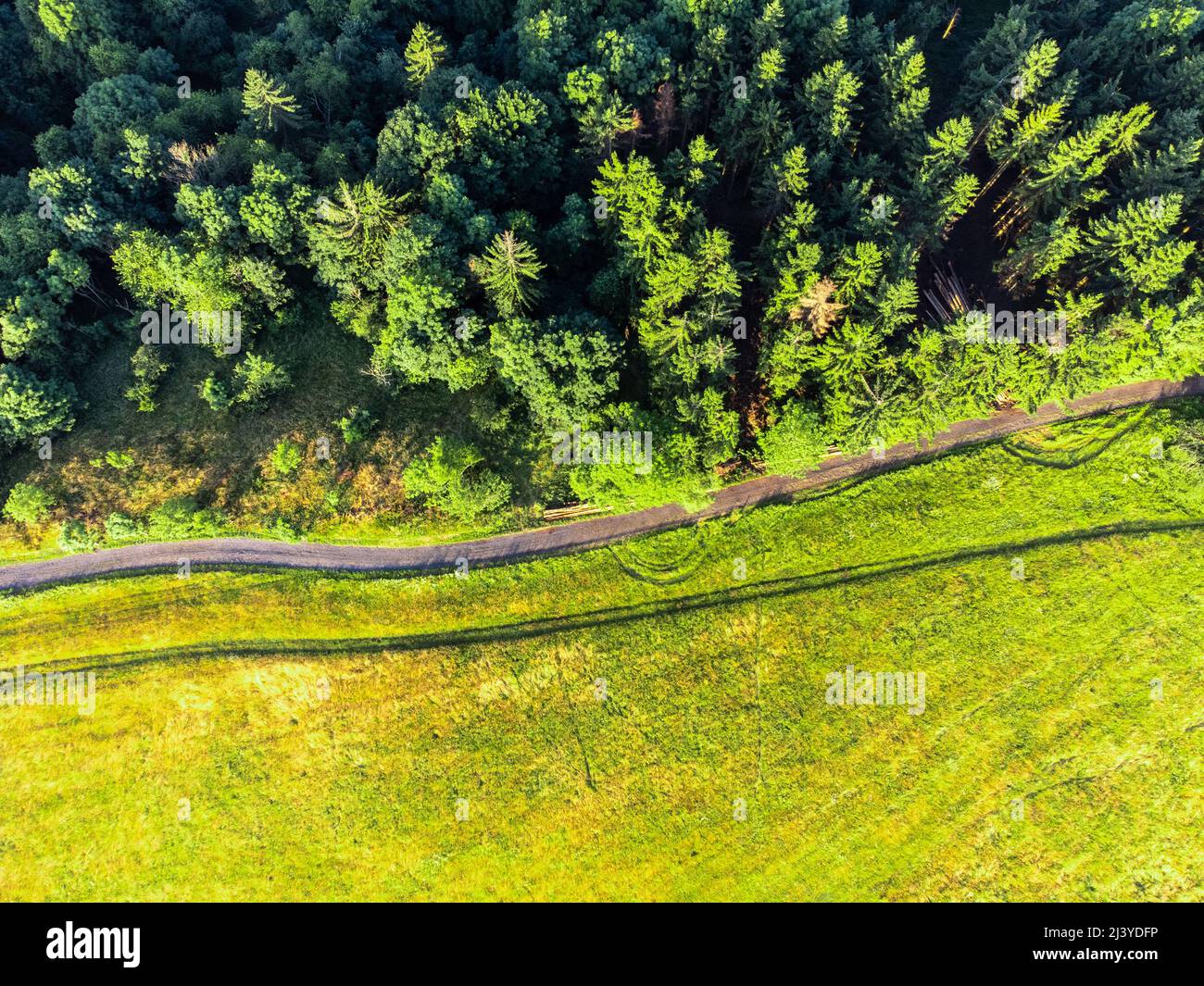 Country road between farmland hi-res stock photography and images - Alamy