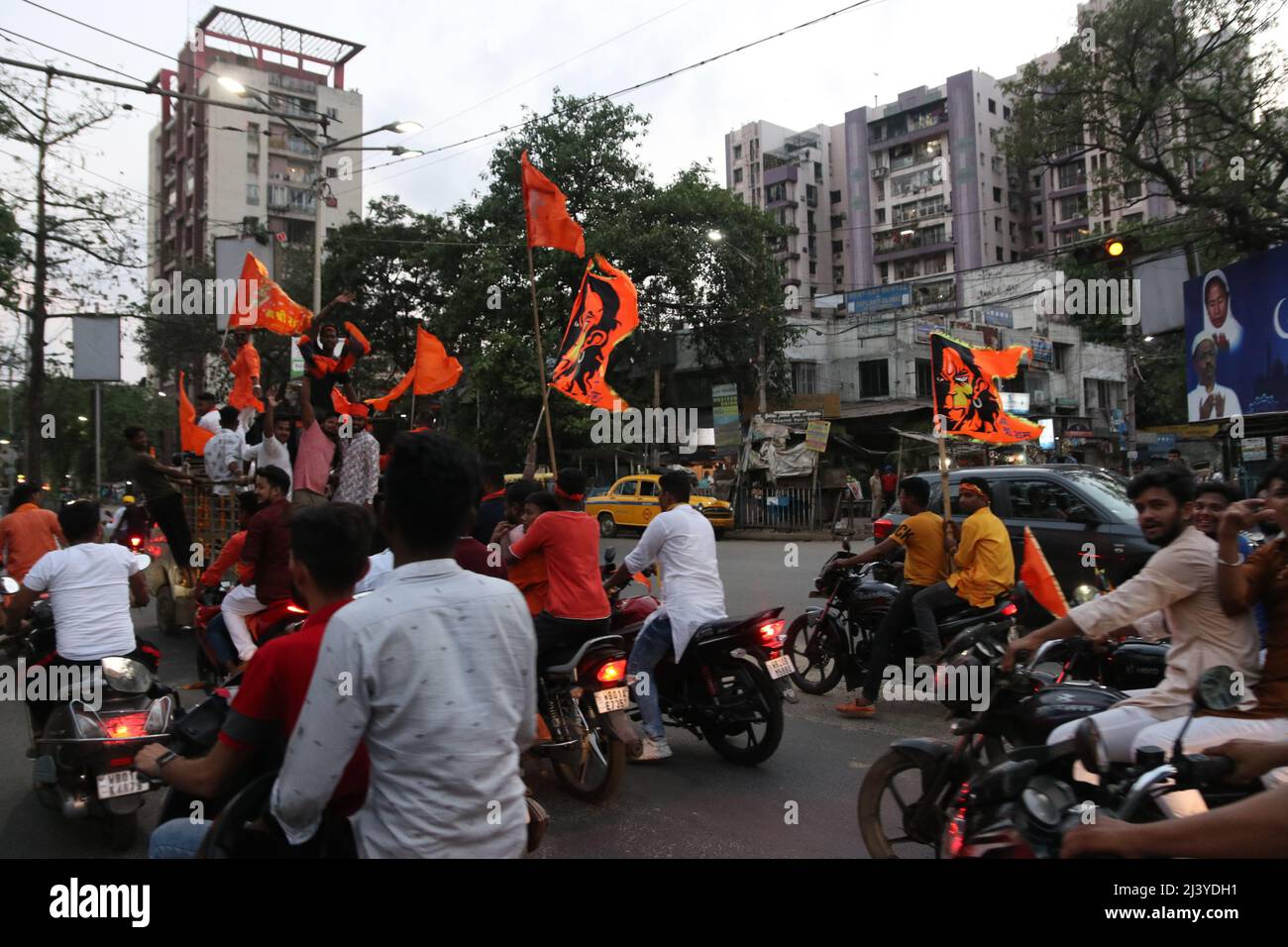 Kolkata, India. 10th Apr, 2022. Indian devotees take part in a religious procession to mark the ...