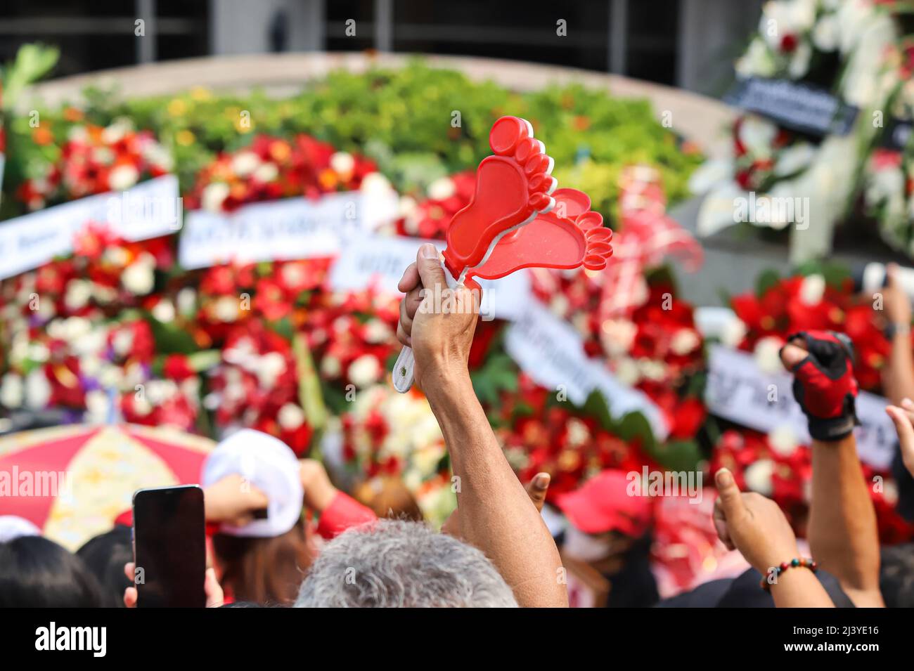 Bangkok, Thailand. 10th Apr, 2022. Feet Clappers and Heart Clappers ...