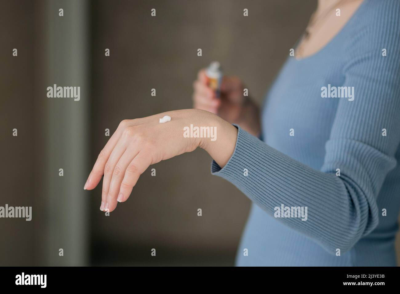 woman applying hand cream. skin care. spa Stock Photo - Alamy