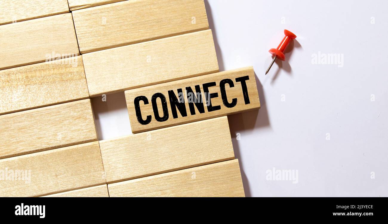CONNECT word made with building blocks isolated on white Stock Photo ...