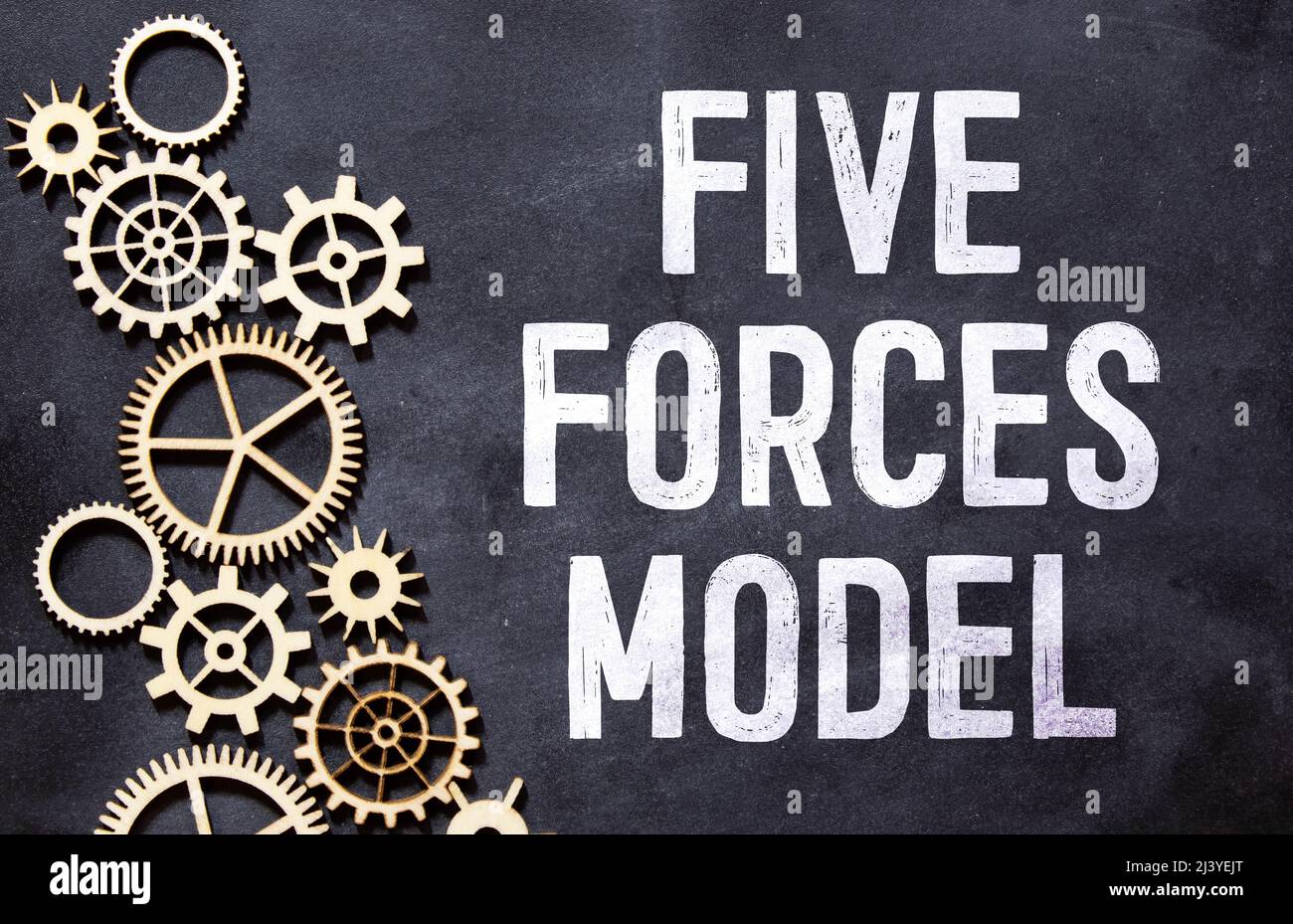 Vancouver, text Five Forces Model on black background Stock Photo - Alamy