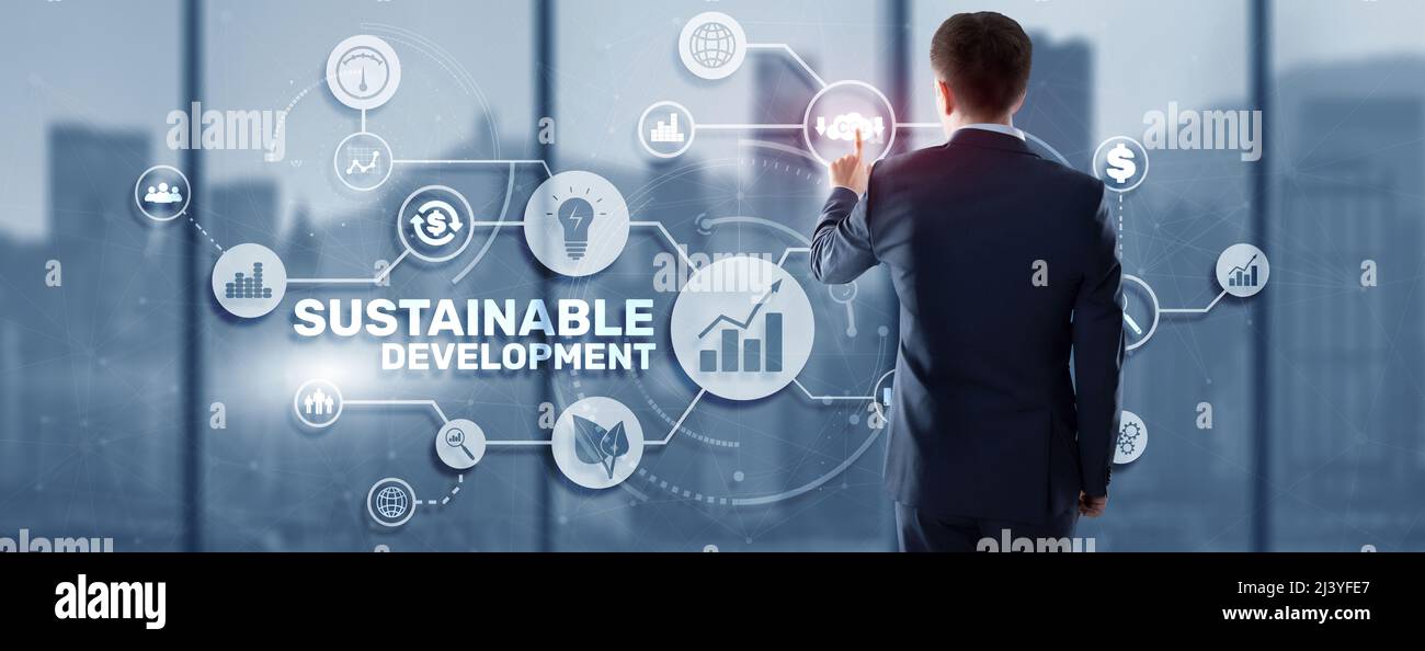 SDGs. Sustainable development goals. Environmental technology concept ...