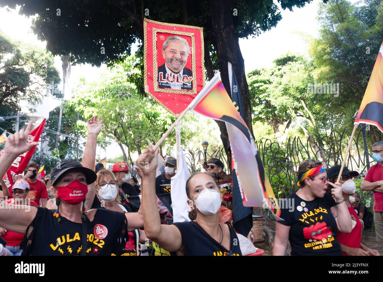 Brazilians protest with banners and posters against the government of ...
