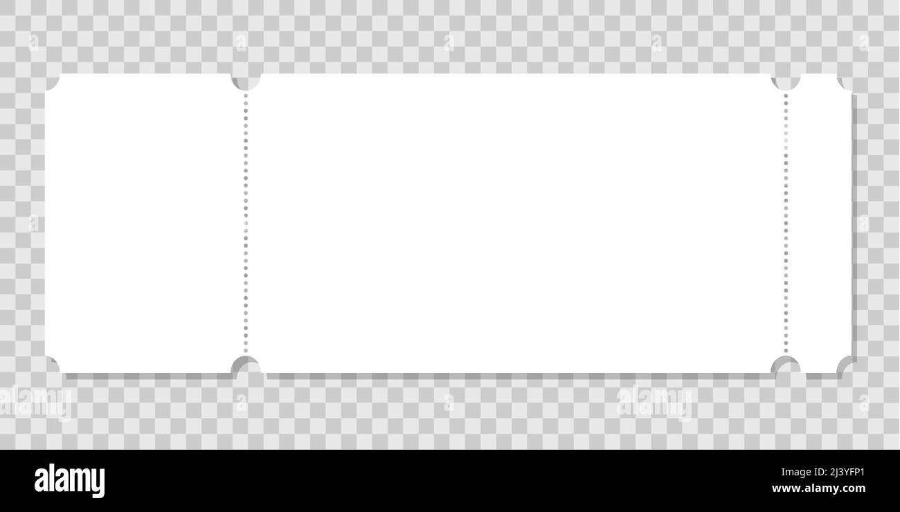 Empty paper ticket mockup for event, concert, movie, museum, festival, theater, exhibition entry ...