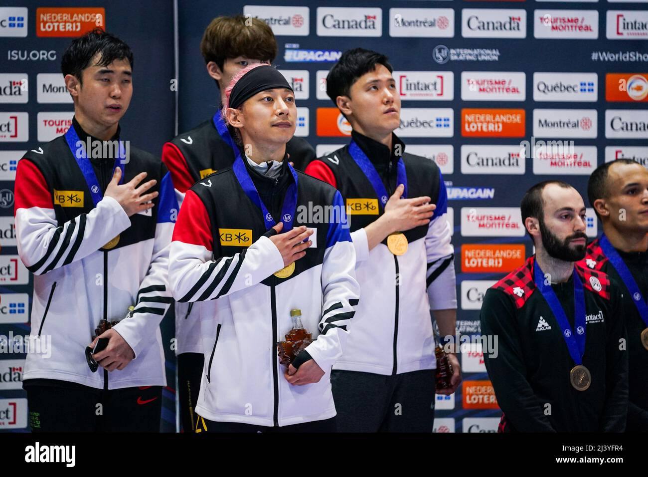 MONTREAL, CANADA - APRIL 10: Seung Soo Han of Korea, Yoon Gy Kwak of ...