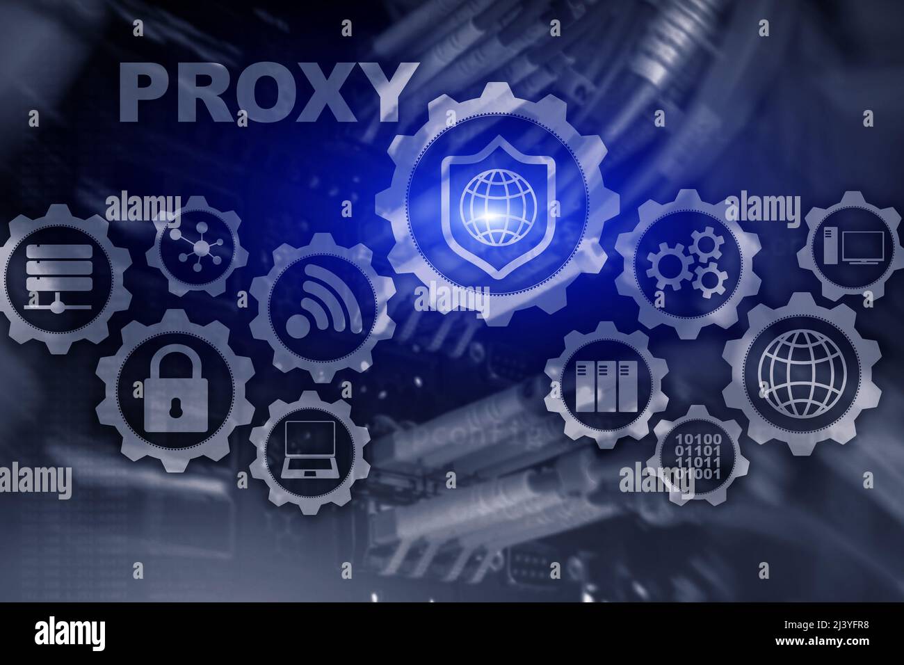 Proxy Server Cyber Security Concept Of Network Security On Virtual