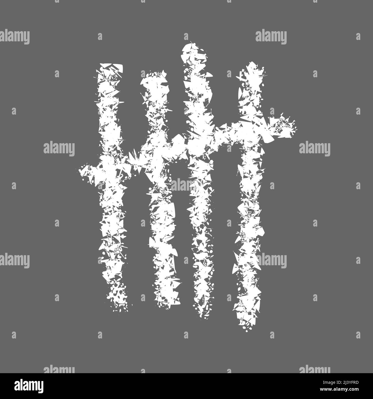 Chalk hand drawn tally mark. Counting stripes on chalkboard. Number 5 symbol in unary numeral ...