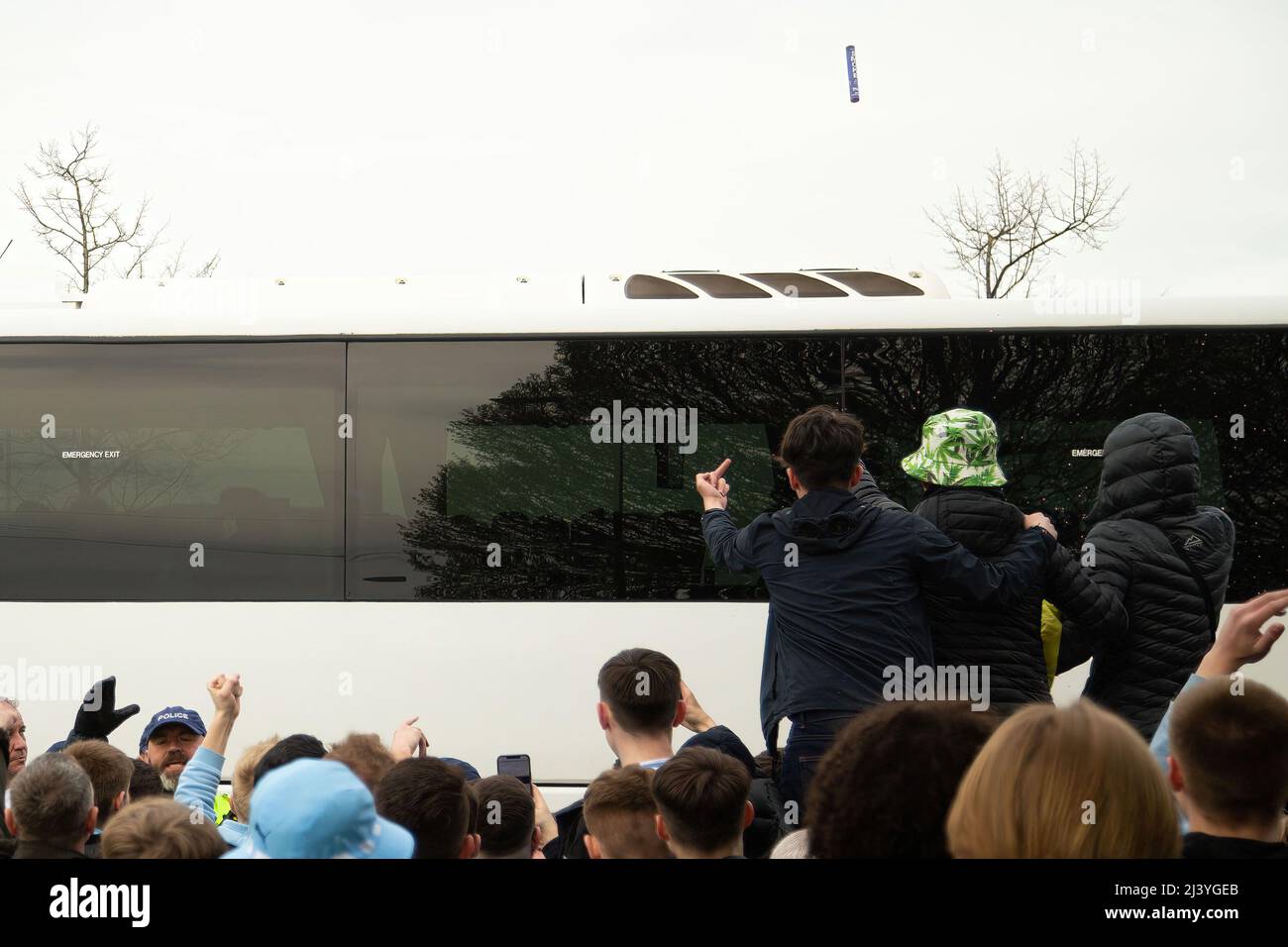Manchester, UK. 10th Apr, 2022. (EDITOR'S NOTE: Image depicts profanity ...