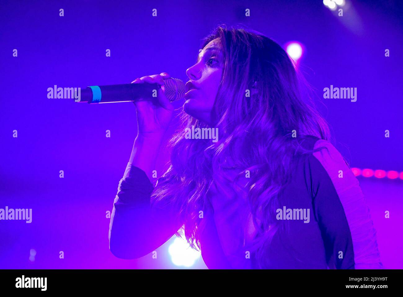 Margherita Vicario singing on stage during Margherita Vicario Club Tour ...