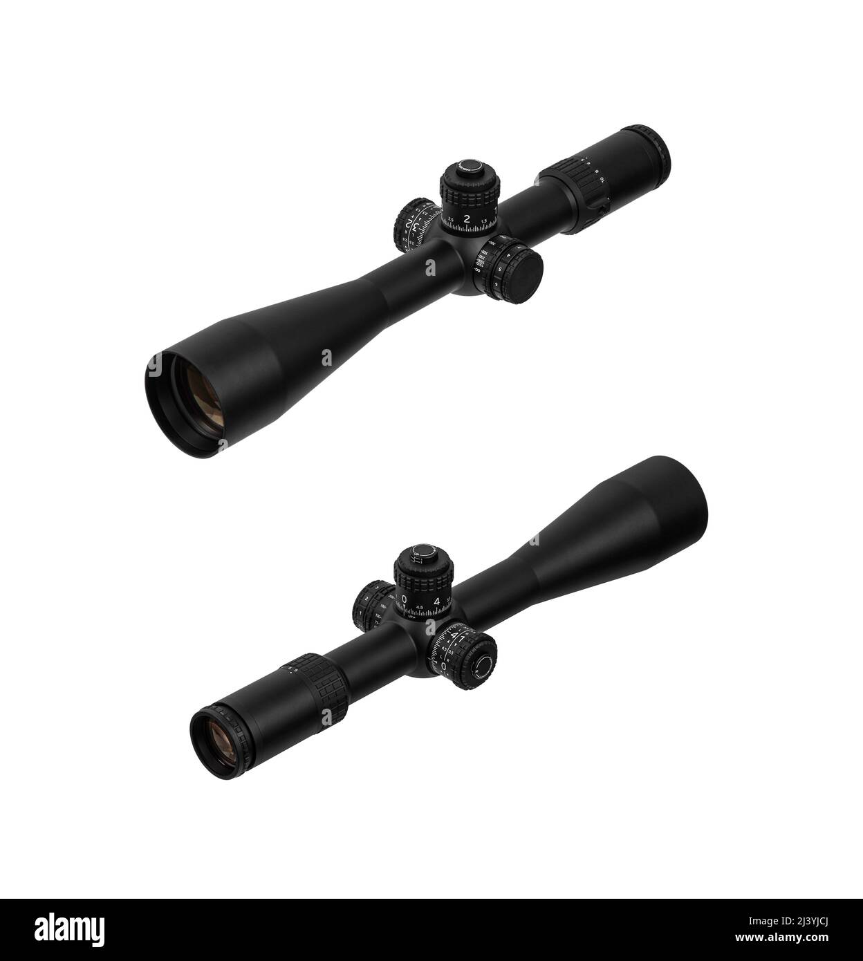 Modern black optical sight. Optical device for aiming at long distances ...