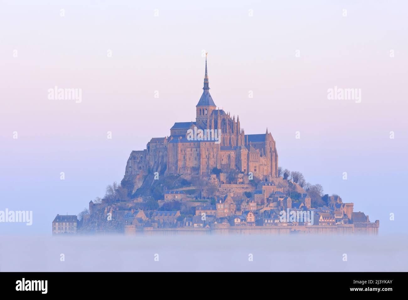 The Mont-Saint-Michel (Saint Michael's Mount), a medieval Christian ...