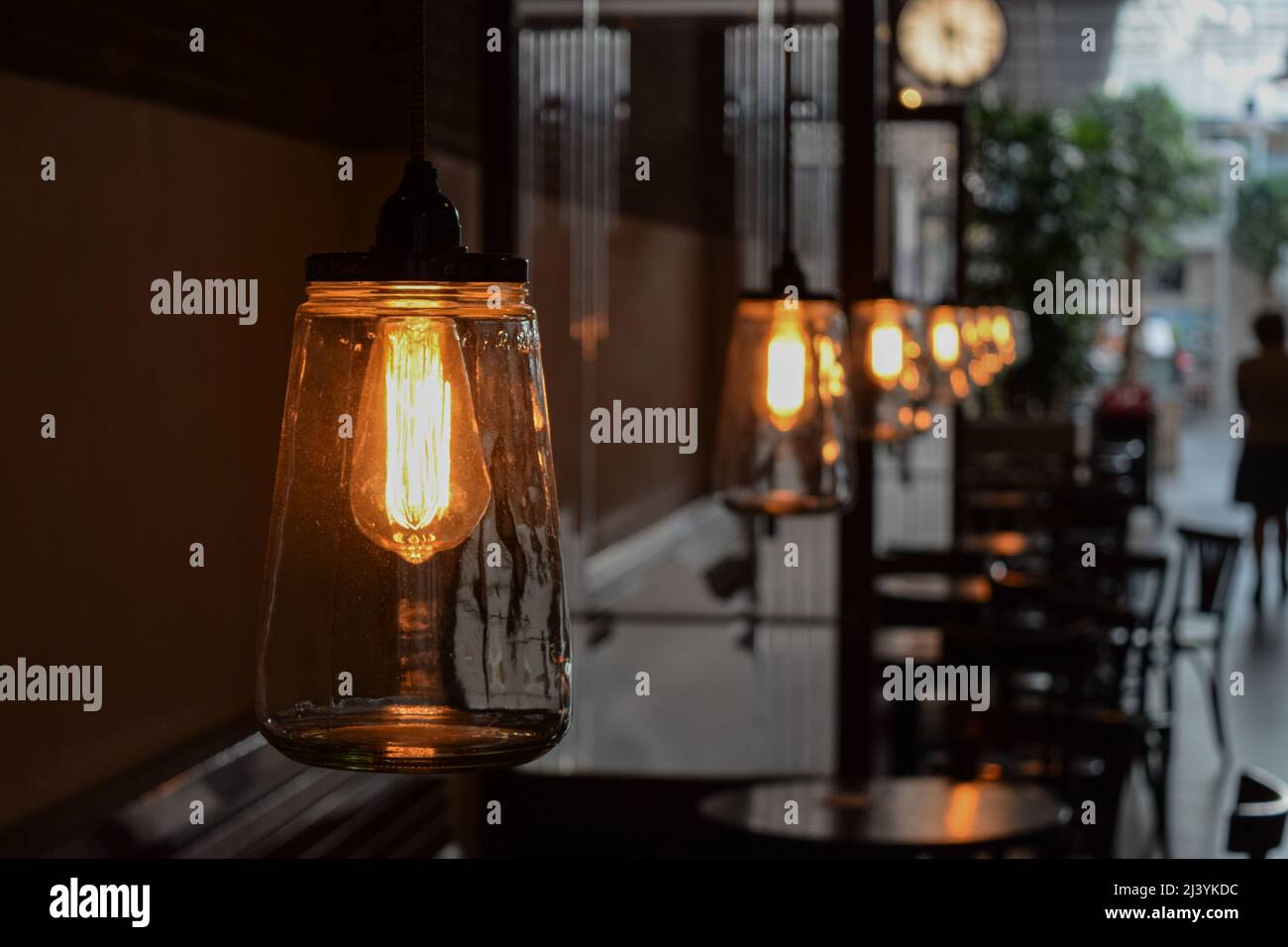 Row of lamps in a cinema Stock Photo - Alamy