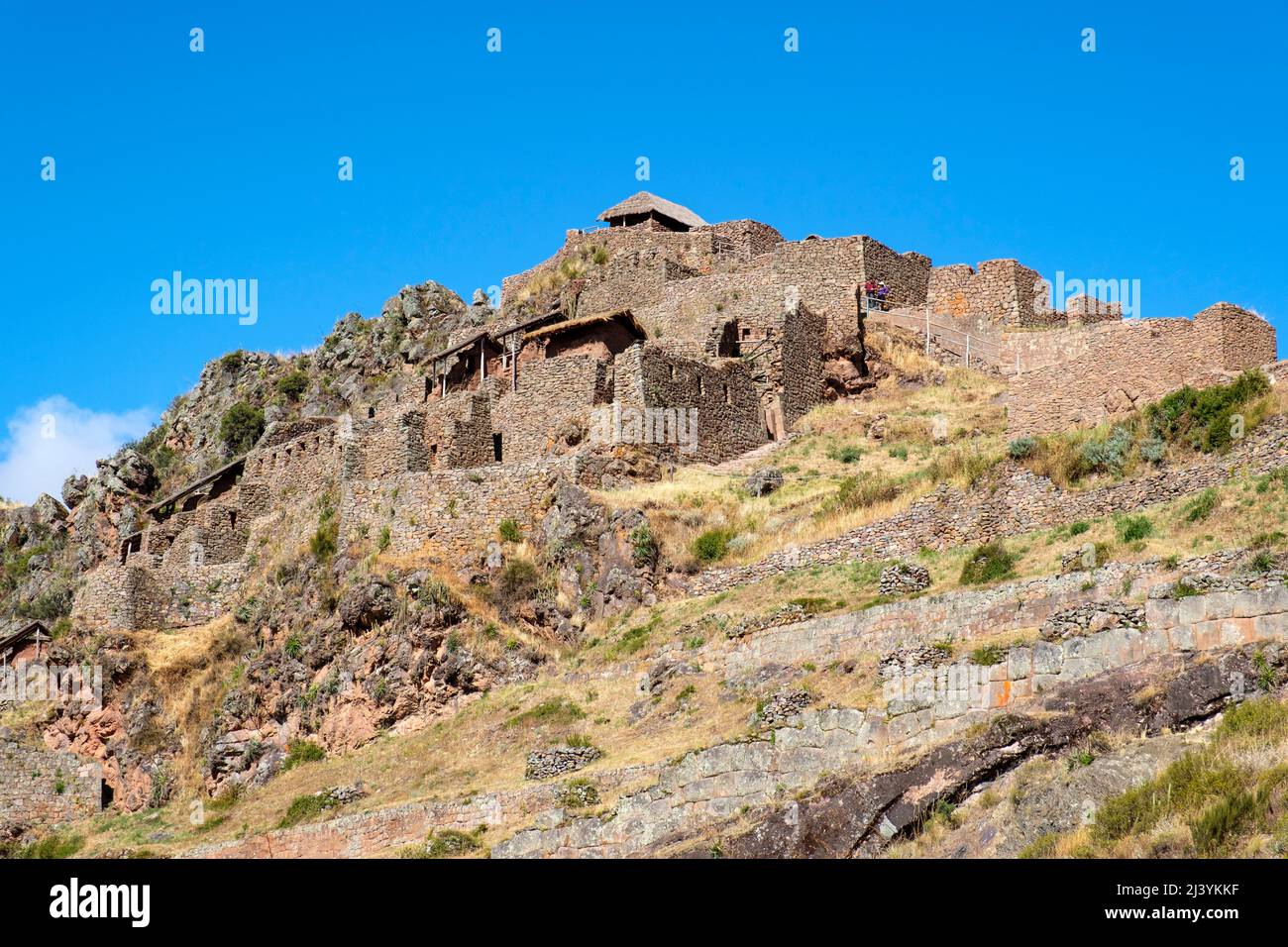 Pisac Q'Allaqasa (Citadel) sector of Pisac Inca fortress ancient city ...