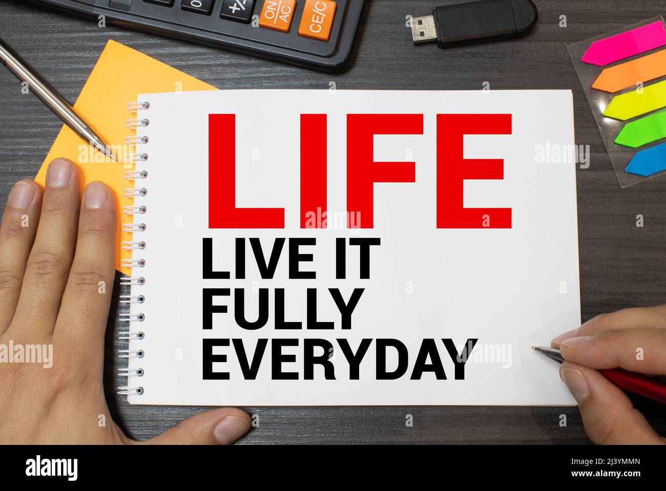 LIFE wooden alphabets on wood background with text acronym Live It ...