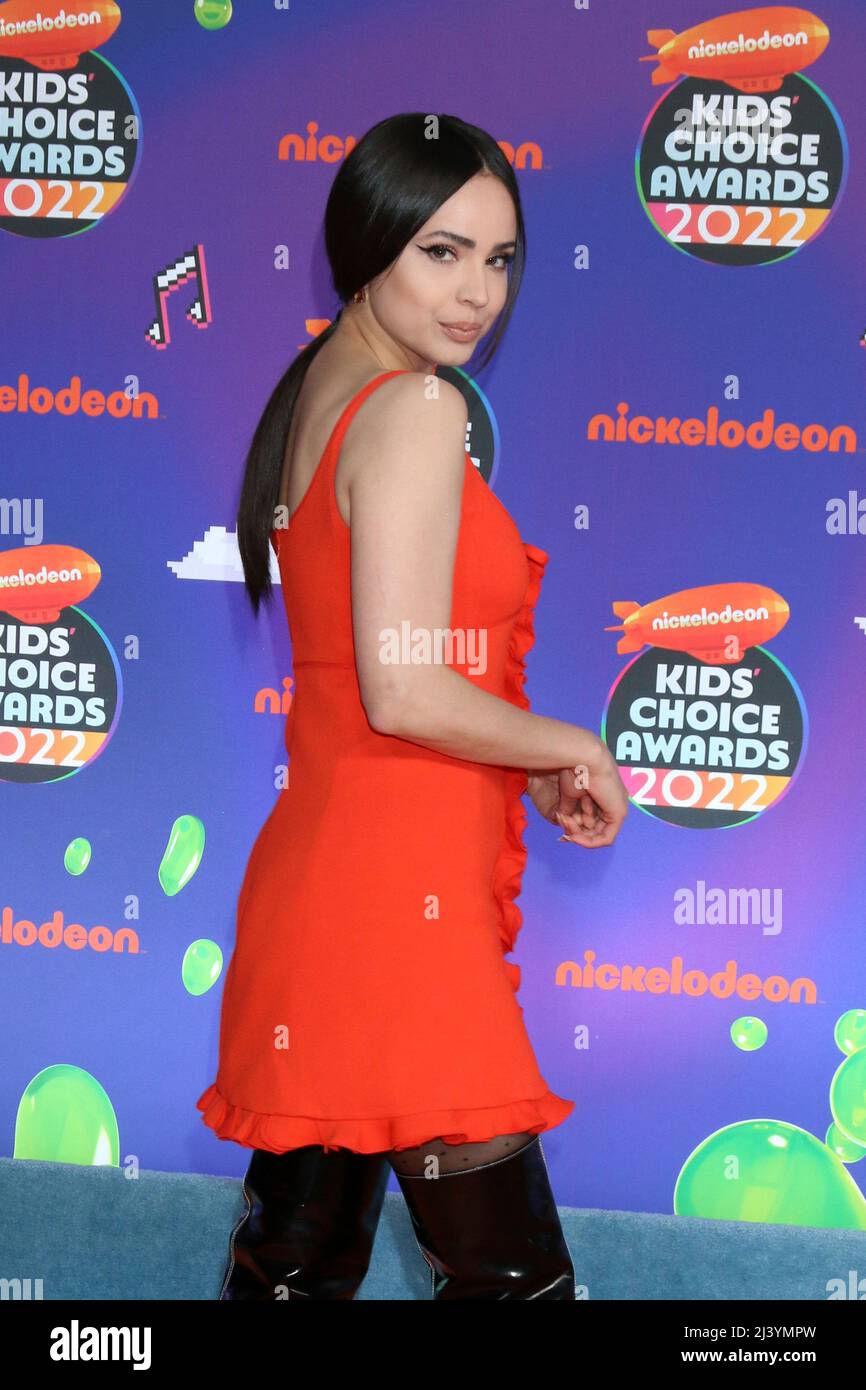 LOS ANGELES - APR 9: Sofia Carson at the 2022 Kids Choice Awards at Barker Hanger on April 9 ...