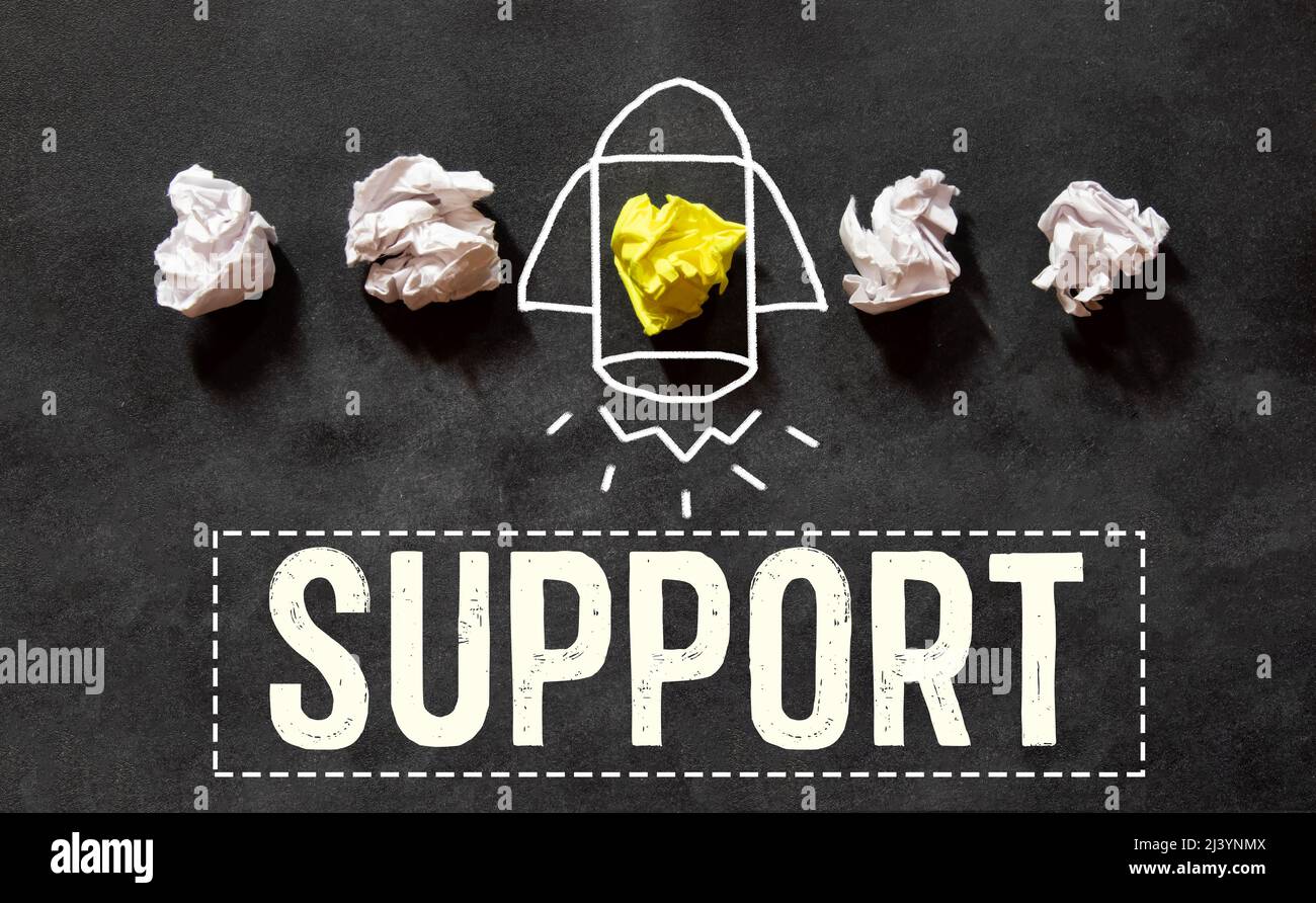 Support Local Business text written on blackboard. Chalk board with ...