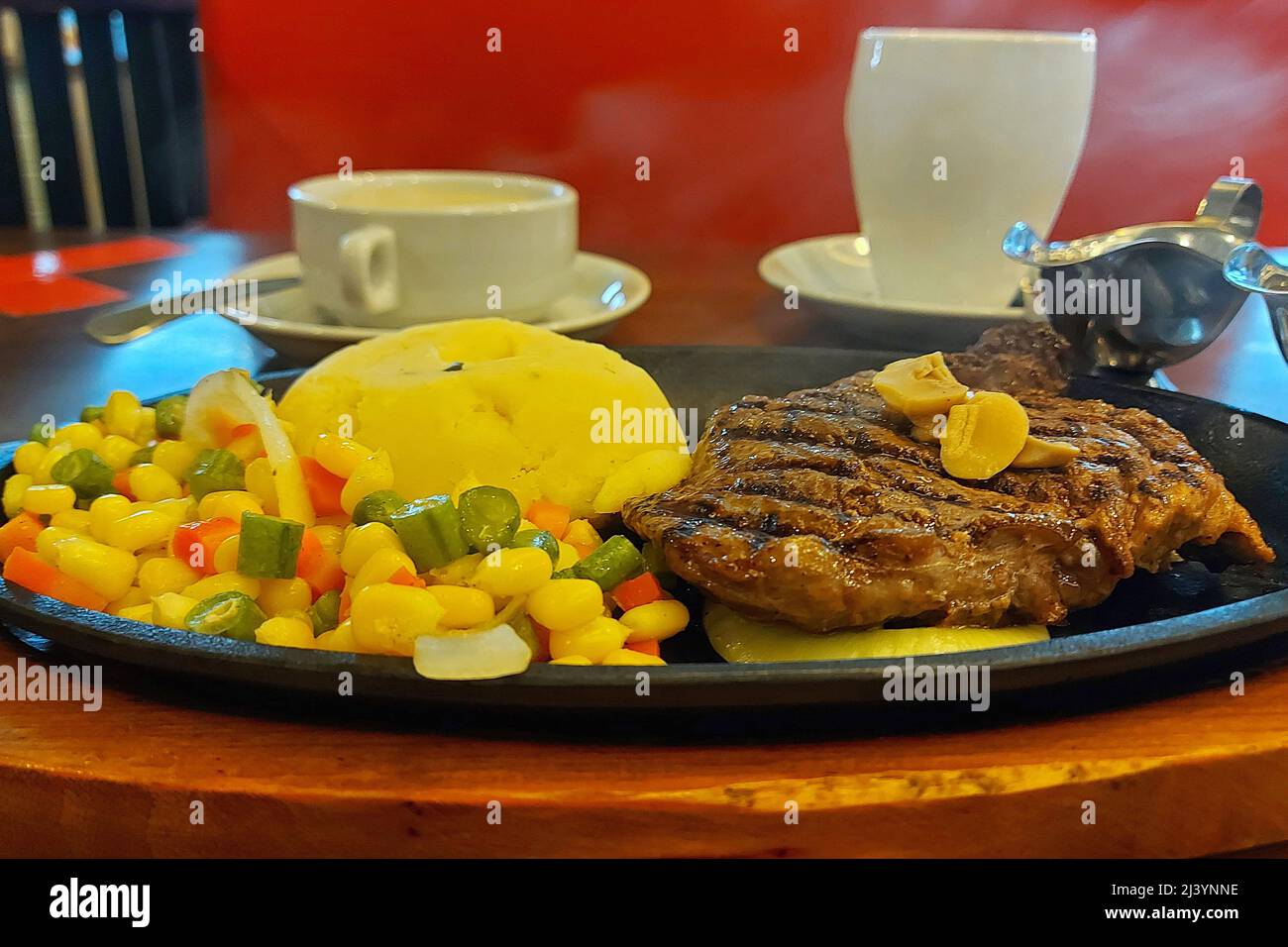 Rib Eye Steak at Steak 21 Resto, Jakarta, Indonesia Stock Photo - Alamy