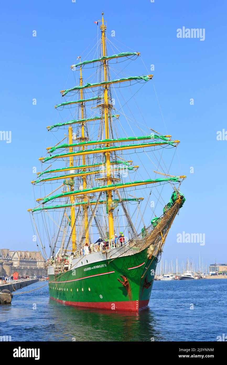 The German three-masted barque Alexander von Humboldt II at Saint-Malo ...