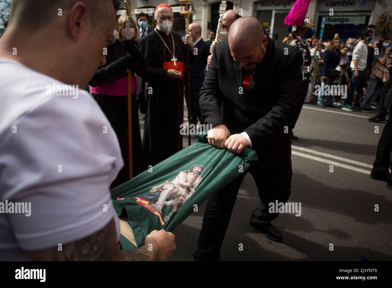 A charger prepares his clothe to carry the procession of the image of ...