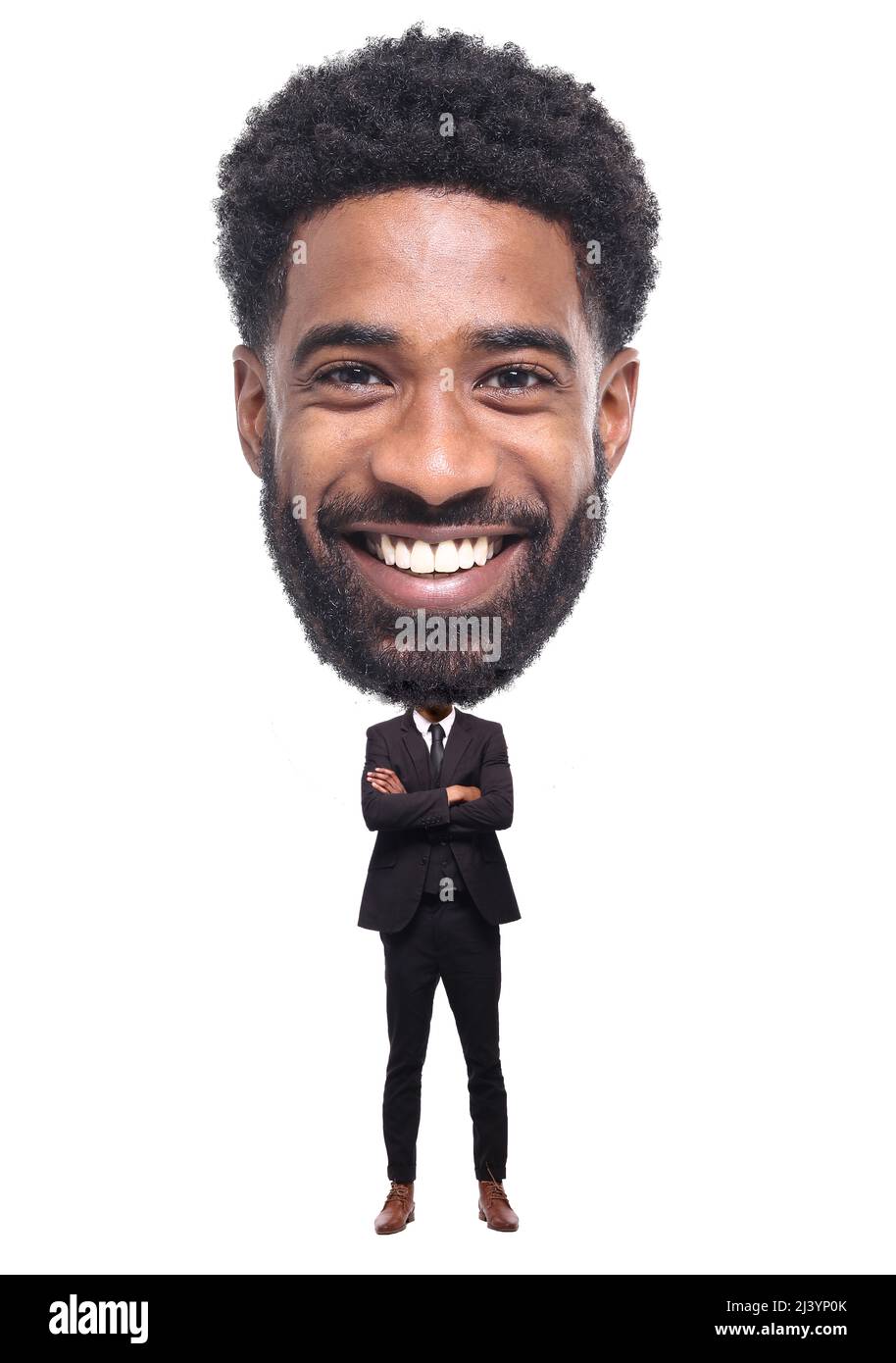 Beautiful man in front of a white background with a big Head Stock ...