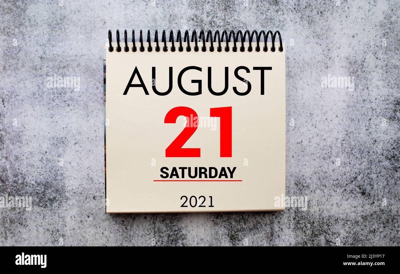 Concept image of August 21 Calendar Day with empty space for text as ...