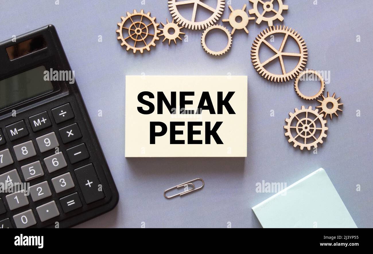 Sneak Peek text on isolated background with Fountain pen Stock Photo - Alamy