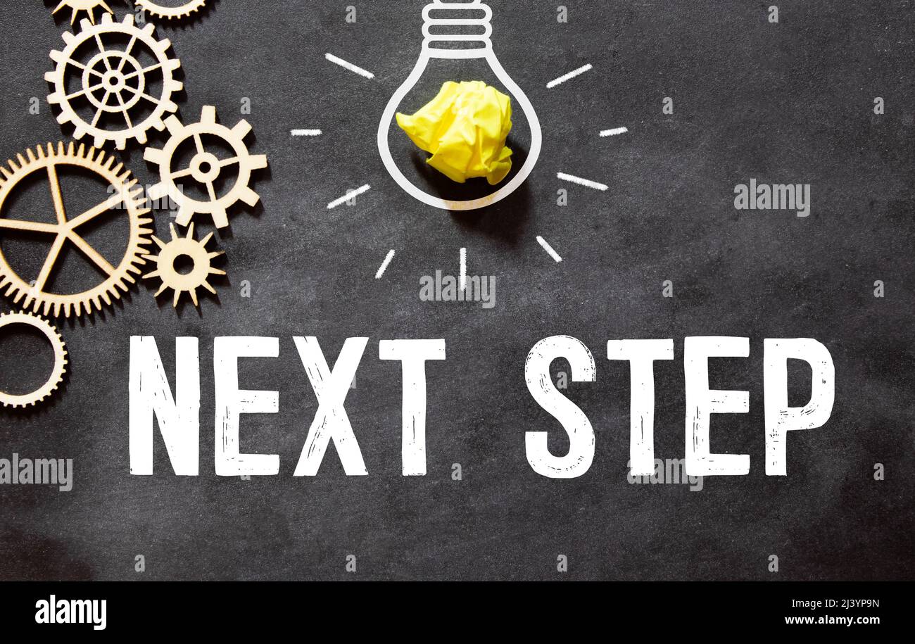 Next Steps written on a chalkboard Stock Photo - Alamy