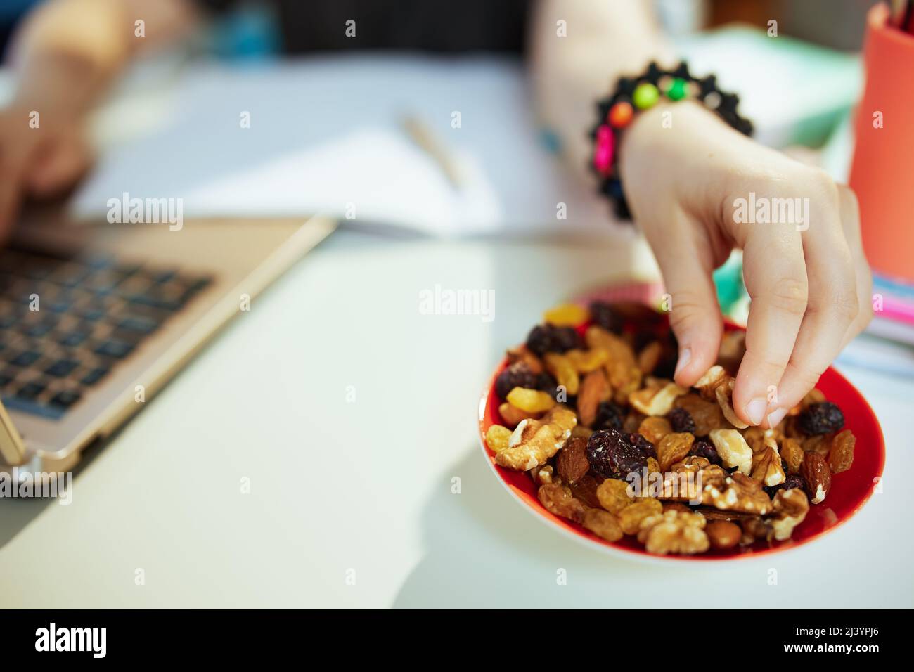 Healthy snack computer work hi-res stock photography and images - Alamy