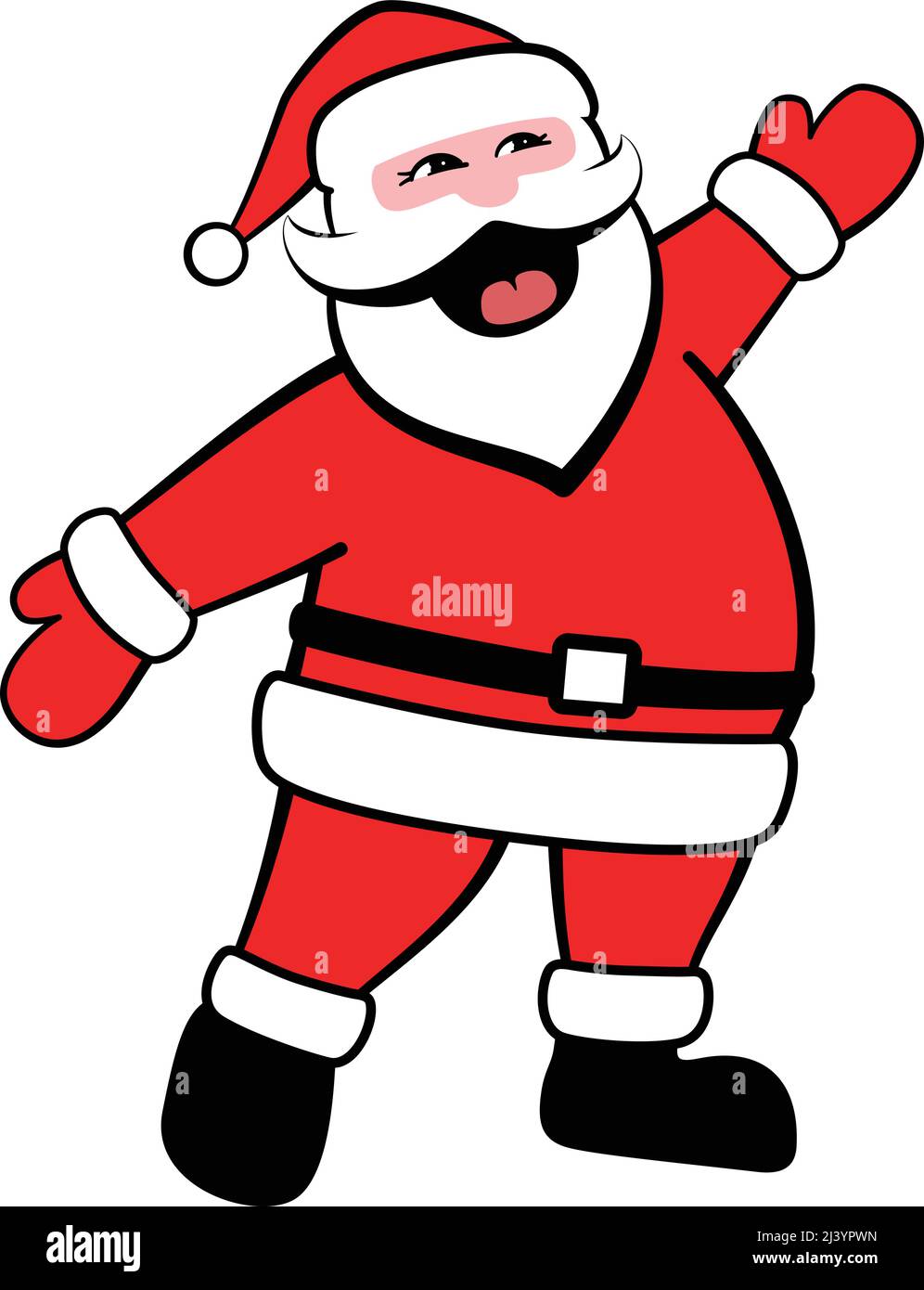 Santa Claus waves hand, say hello, stock illustration Stock Vector ...