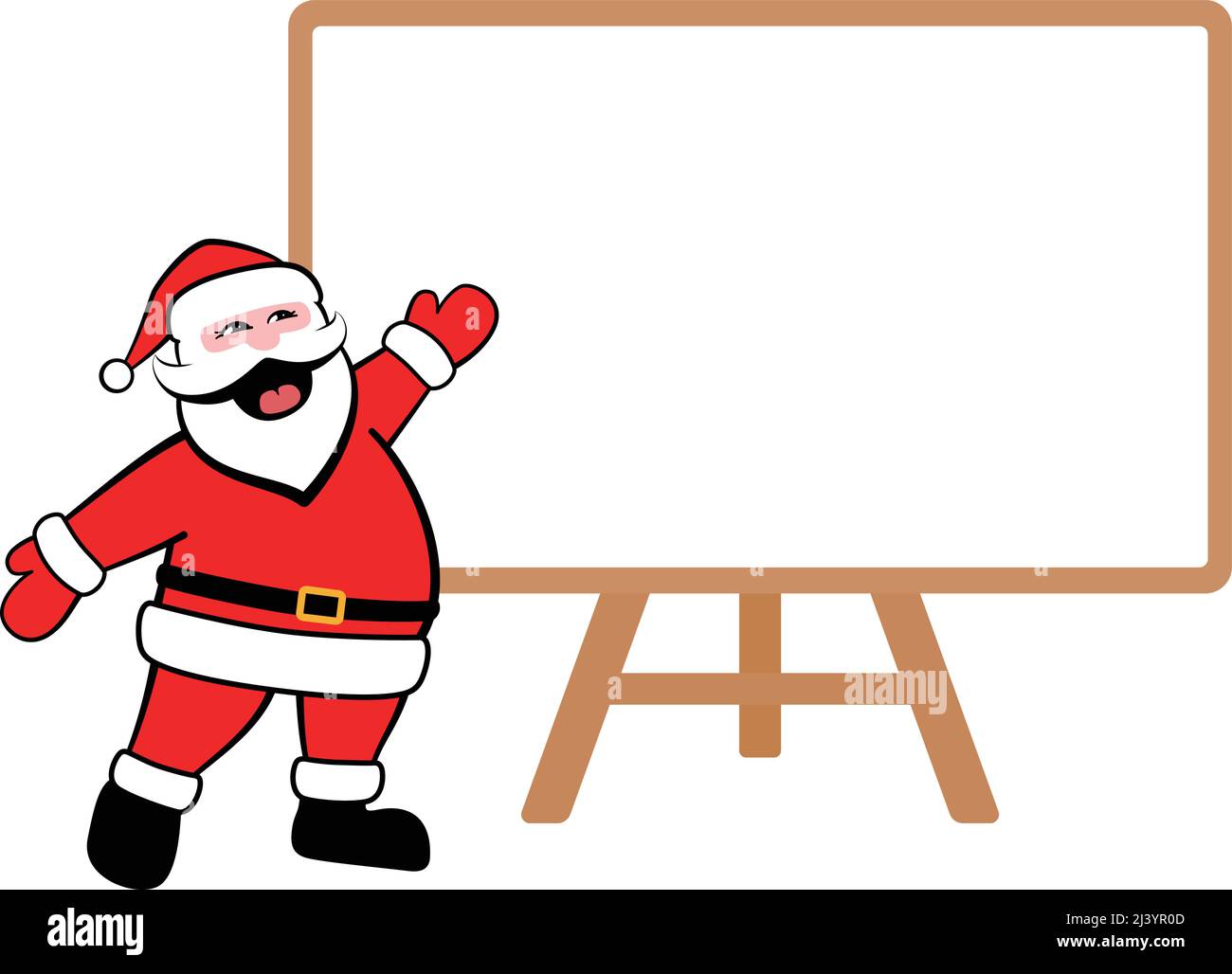 Santa Claus Christmas, pointing to the blackboard, like a teacher ...