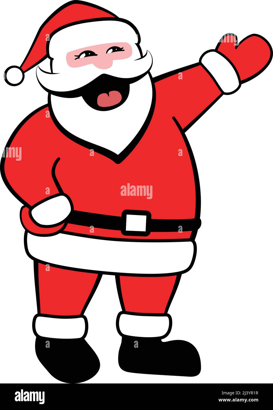 Santa Claus waves hand, say hello, stock illustration Stock Vector ...