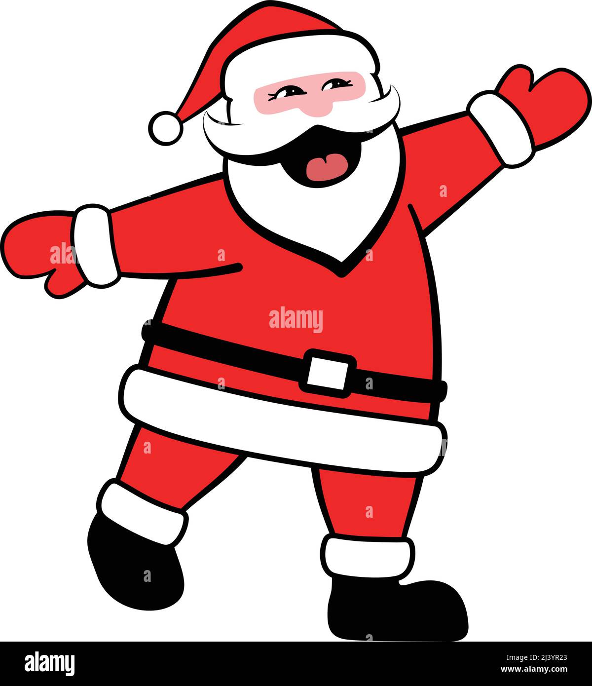Santa Claus waves hand, say hello, stock illustration Stock Vector ...