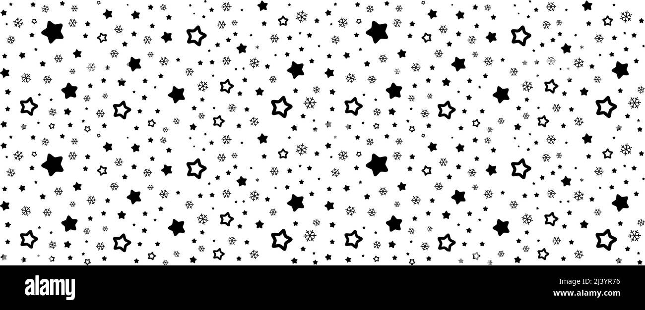 Seamless of snowflake and star, vector illustration background Stock ...