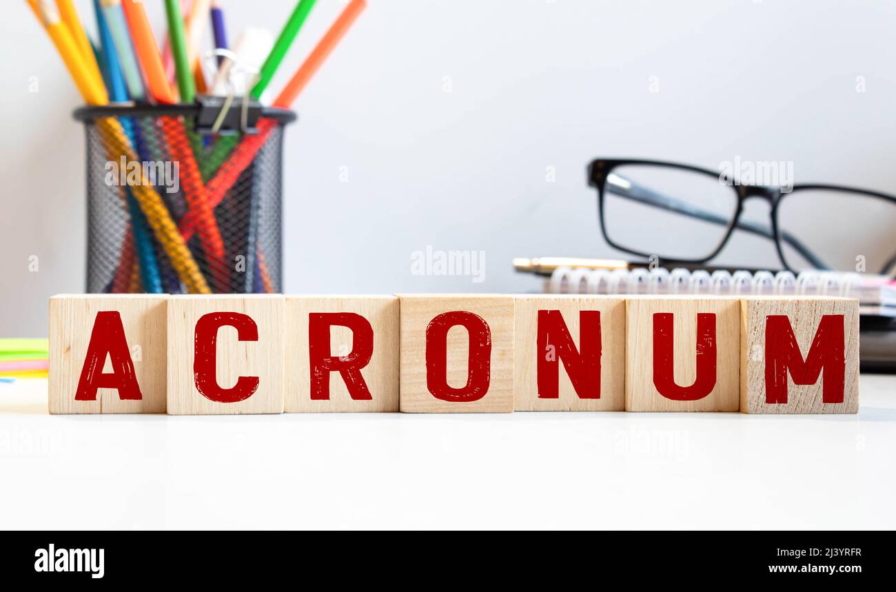 Wooden blocks with the word Acronym. Concept Stock Photo - Alamy