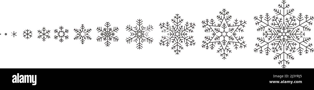 Snowflake icons, from small to big Stock Vector Image & Art - Alamy